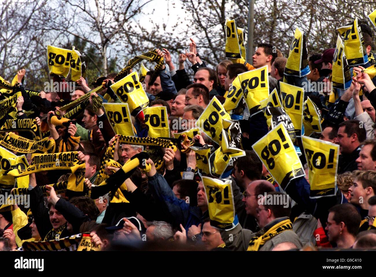 Alemannia Aachen fans get behind their side with the help of some handy ...