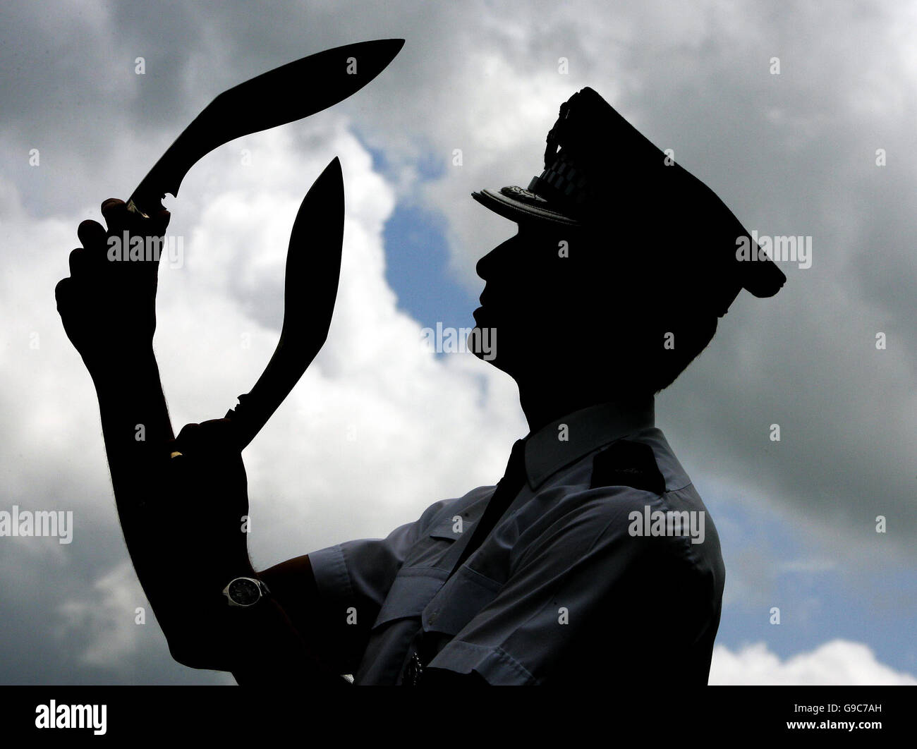 Central Scotland Police officer Superintendent Gavin Buist holds some ...