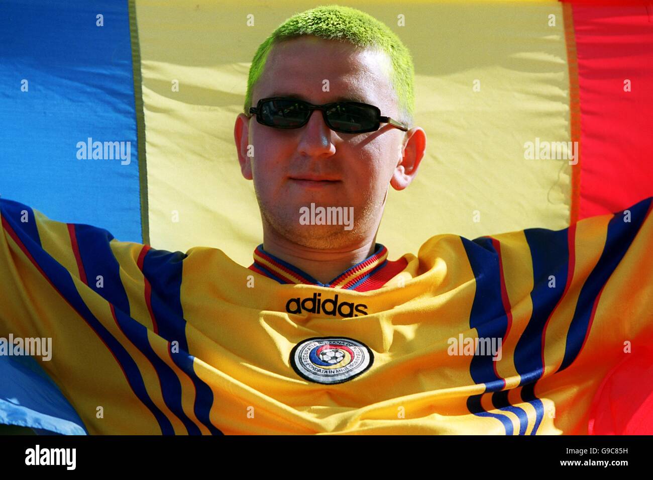 Football romania flag hi-res stock photography and images - Alamy