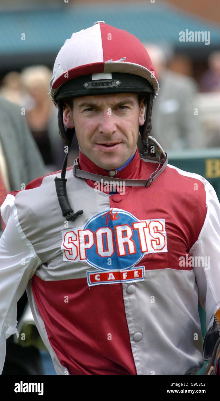 Horse Racing, Beverley. Jockey Robert Winston at Beverley racecourse ...