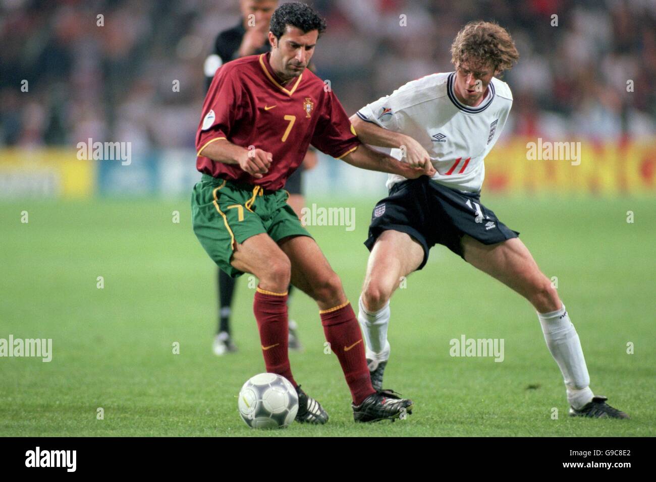 Soccer - Euro 2000 - Group A - Portugal v England. Portugal's Luis Figo ...