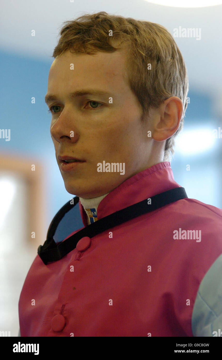 Jockey jamie spencer at beverley racecourse hi-res stock photography ...