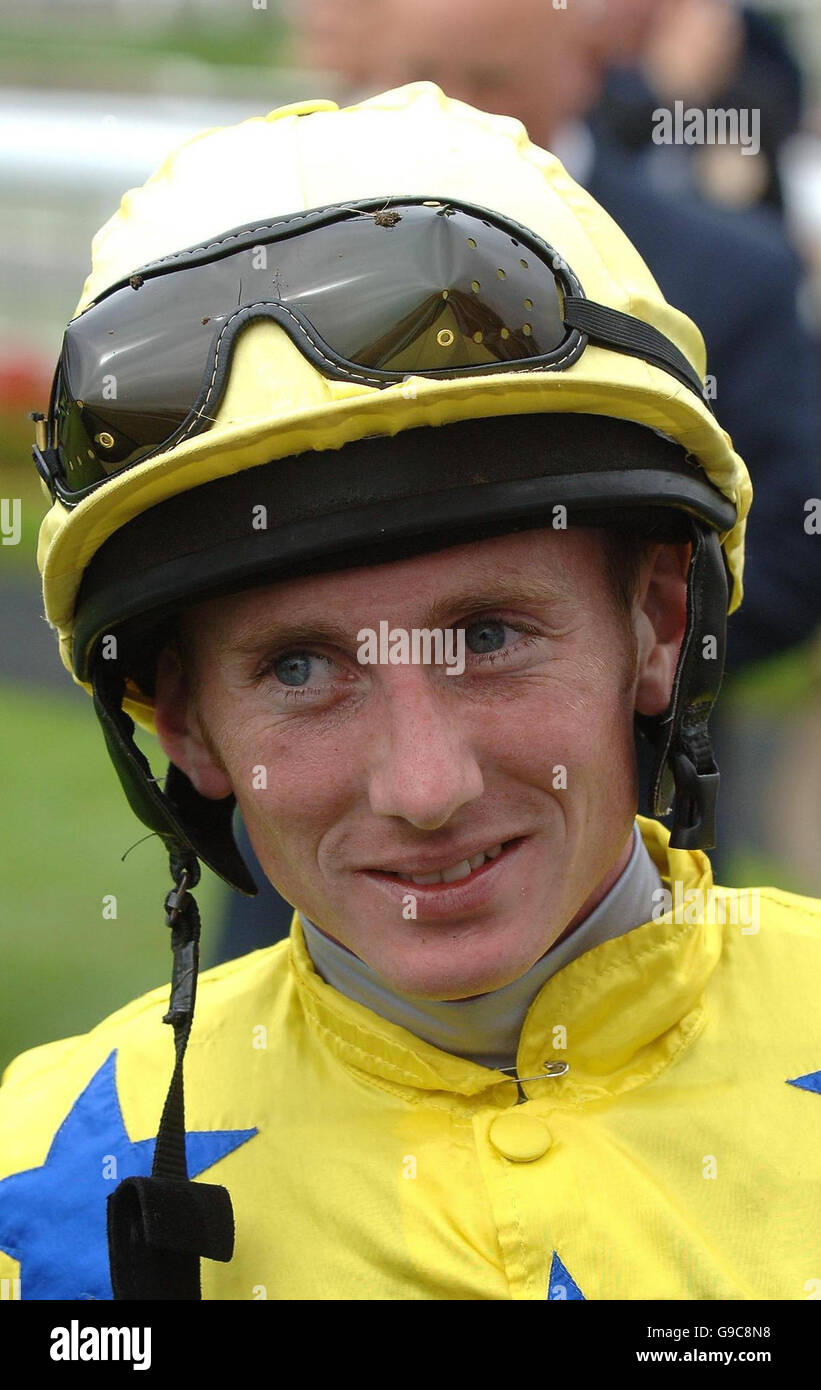 Horse Racing - York. Jockey Paul Hanagan at York racecourse Stock Photo ...