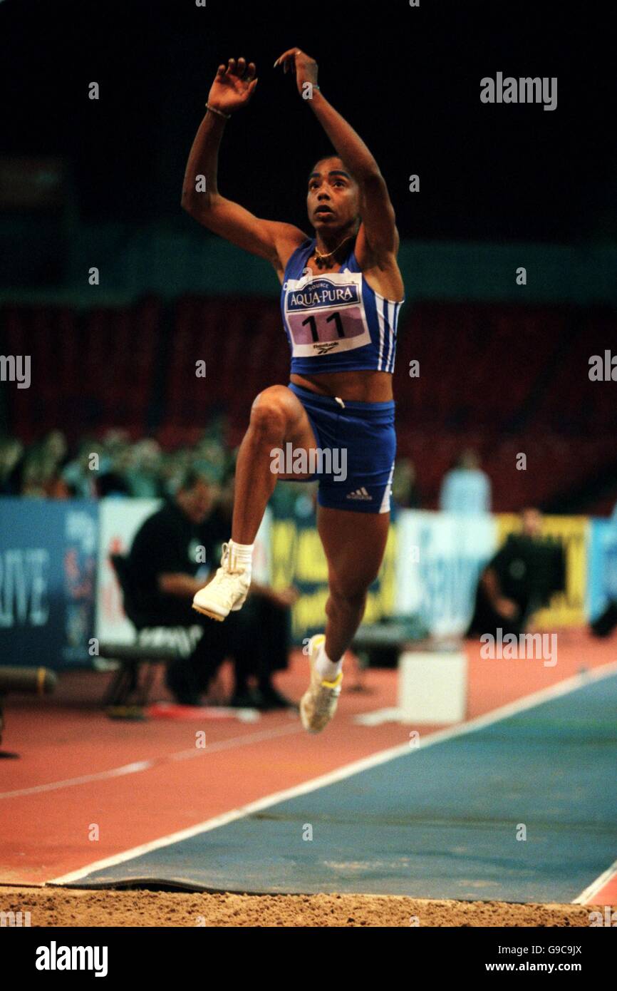 Cuba's Yamile Aldama on her way to victory in the women's triple jump ...