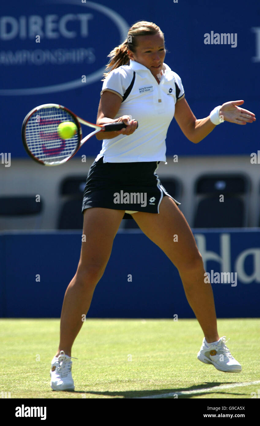 Czech's Kveta Peschke in action against Justine Henin-Hardenne Stock ...