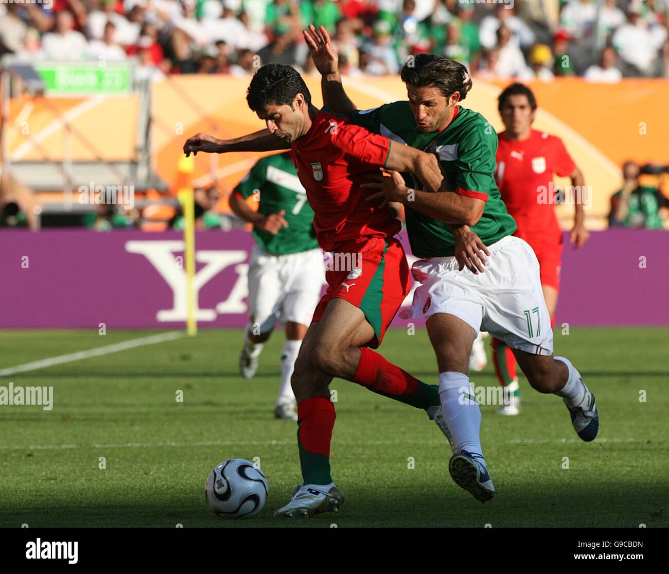 (R-L) Mexico's Francisco Fonseca and Iran's Rahman Rezaei Stock Photo ...