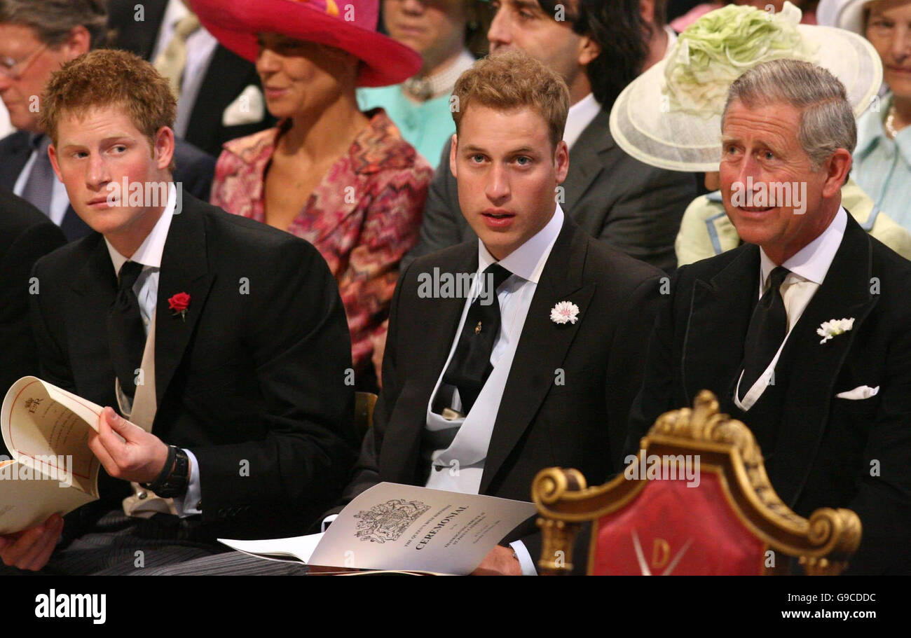 Prince Charles with his sons Prince William and Prince Harry at St Paul ...