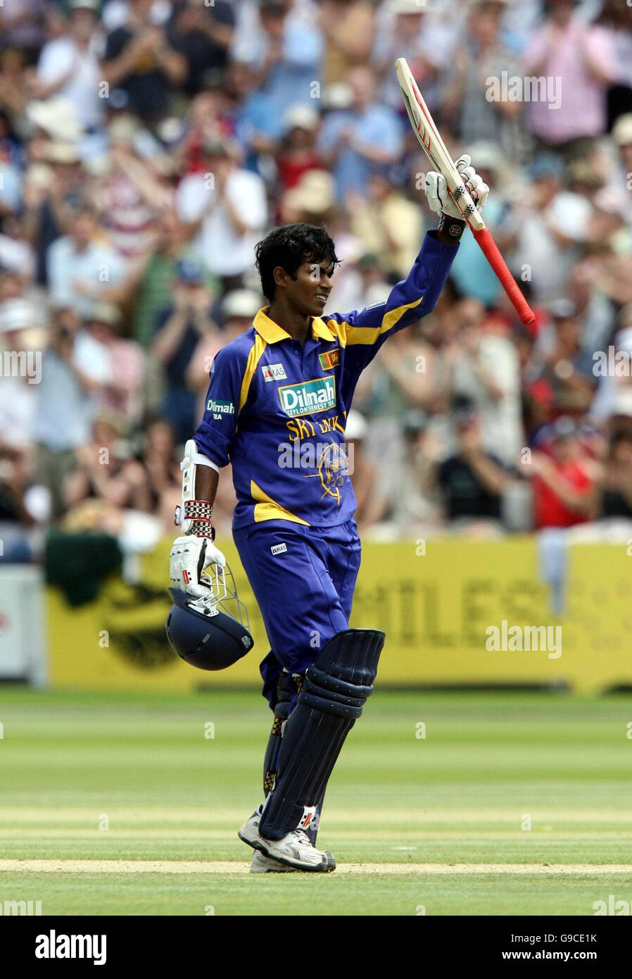 Sri Lanka's Upul Tharanga (left) celebrtates his century during the ...