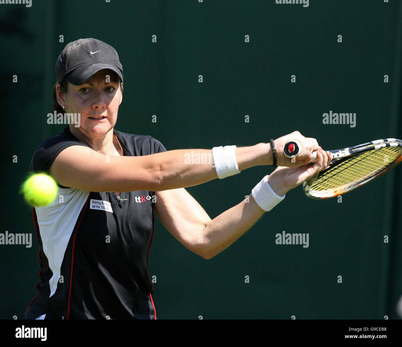 Great Britain's Sarah Borwell in action against Belarus' Tatiana ...