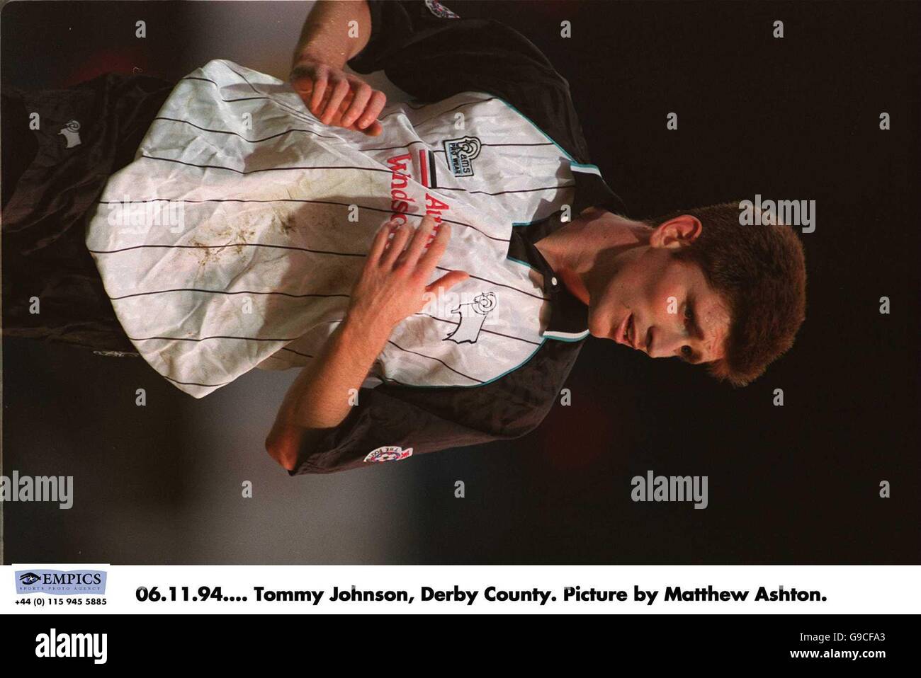 06.11.94. Tommy Johnson, Derby County. Picture by Matthew Ashton Stock ...