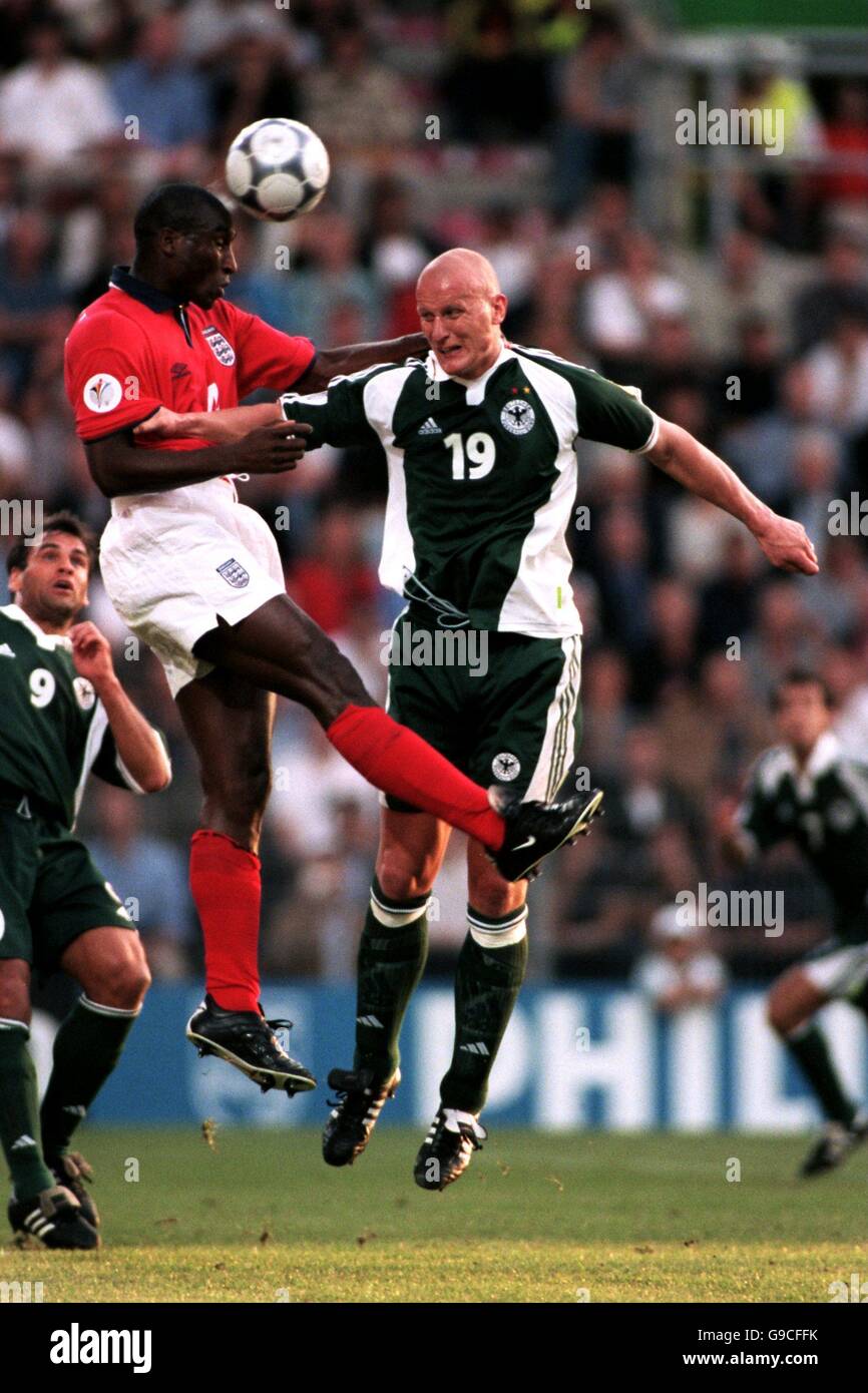 Sol campbell carsten jancker england hi-res stock photography and ...