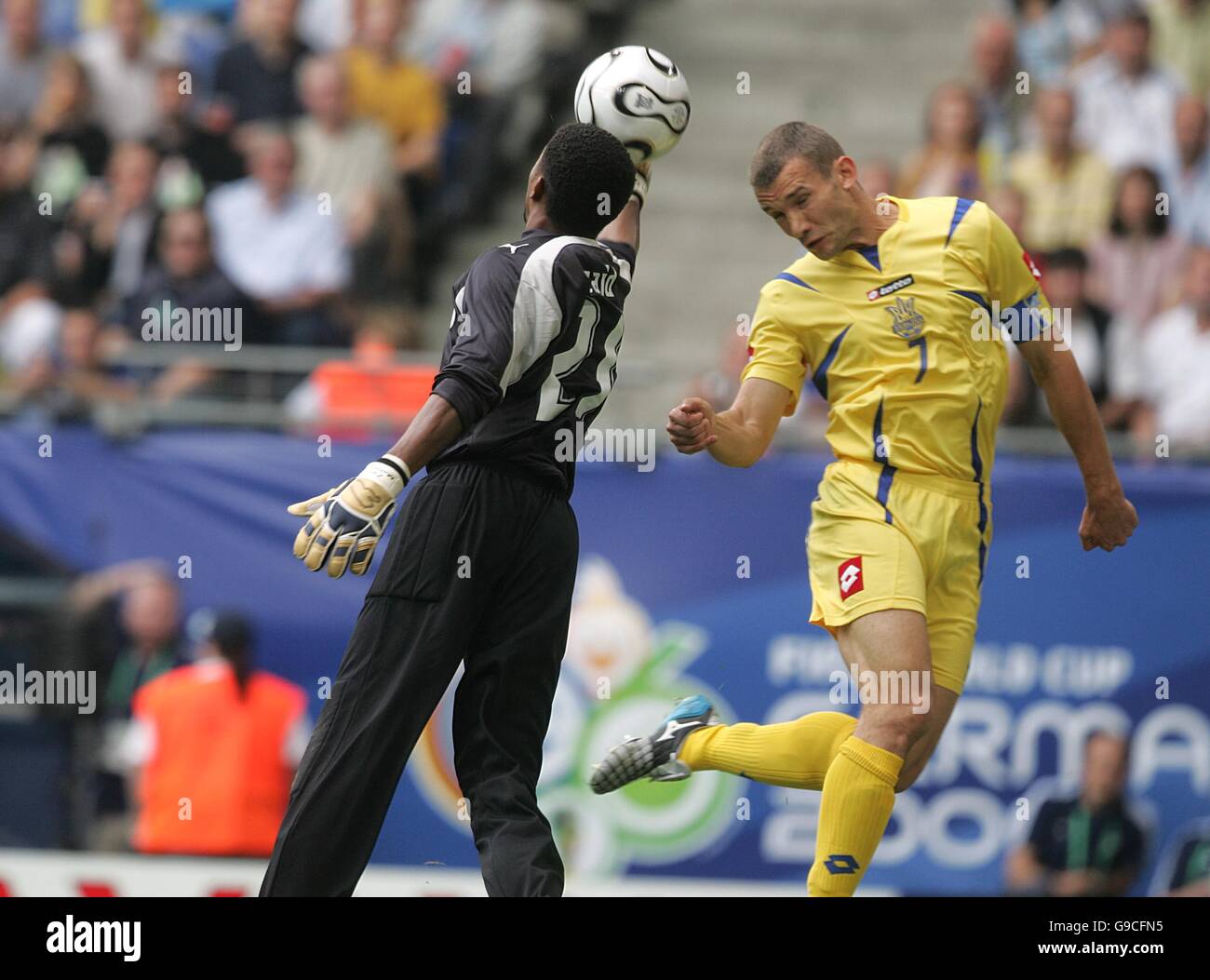 (L-R) Saudi Arabia goalkeeper Mabrouk Zaid claims the ball ahead of ...