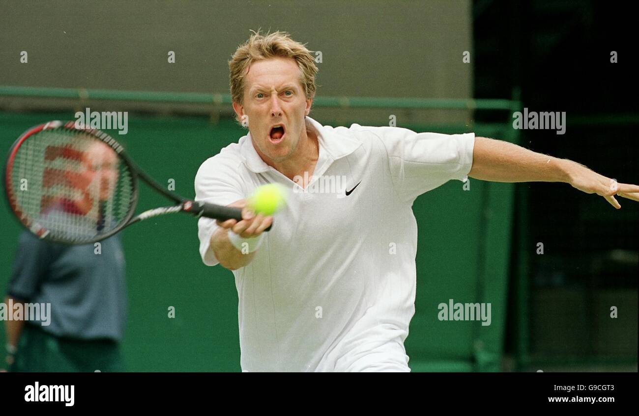 Tennis - Wimbledon Championships - Third Round. Jonas Bjorkman in ...