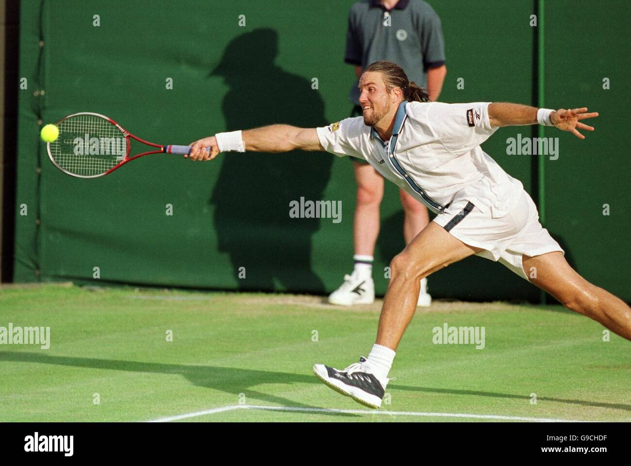 Tennis - Wimbledon Championships - Fourth Round. Pat Rafter in action ...