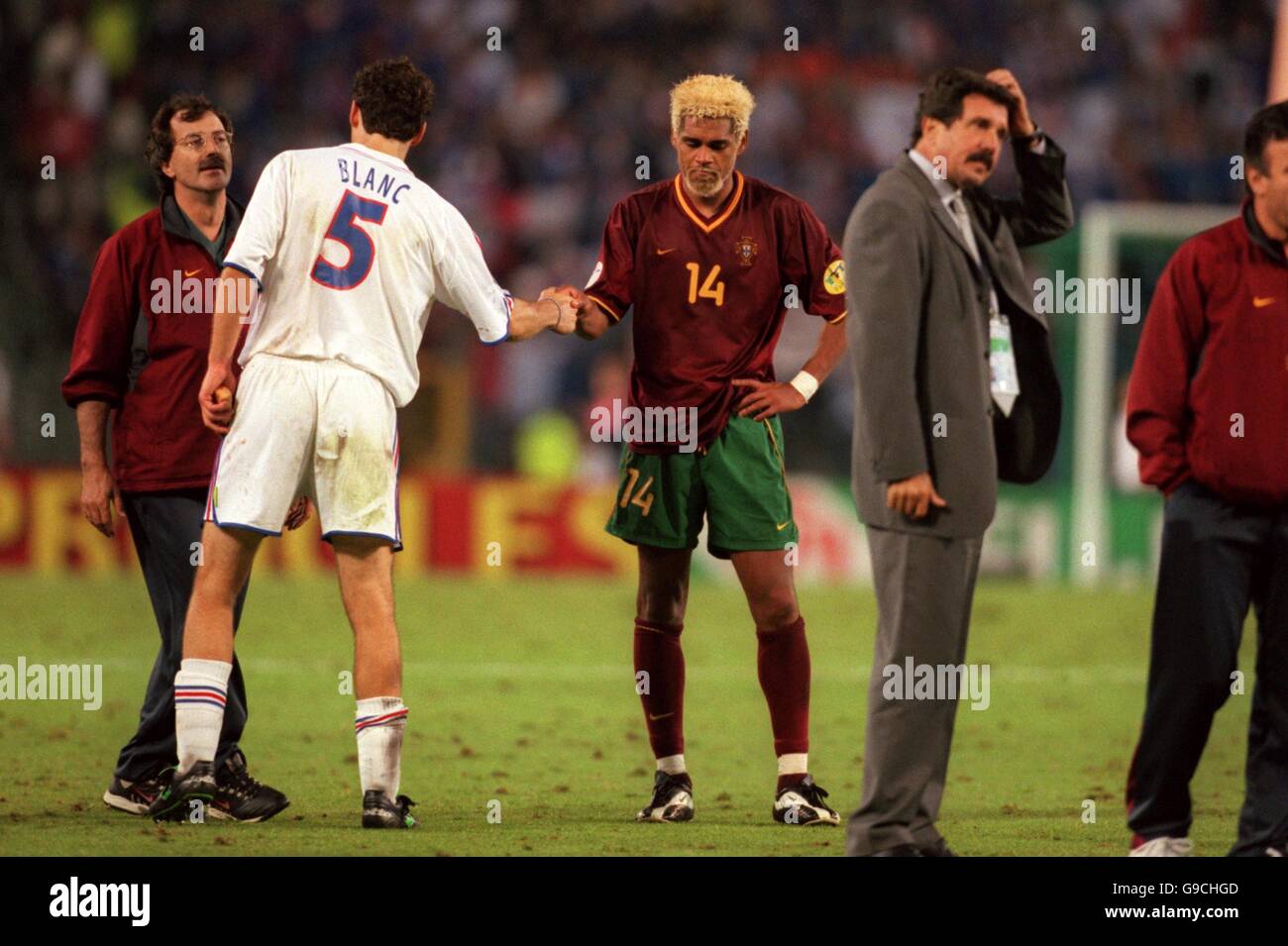 Soccer euro 2000 semi final france v portugal hi-res stock photography ...