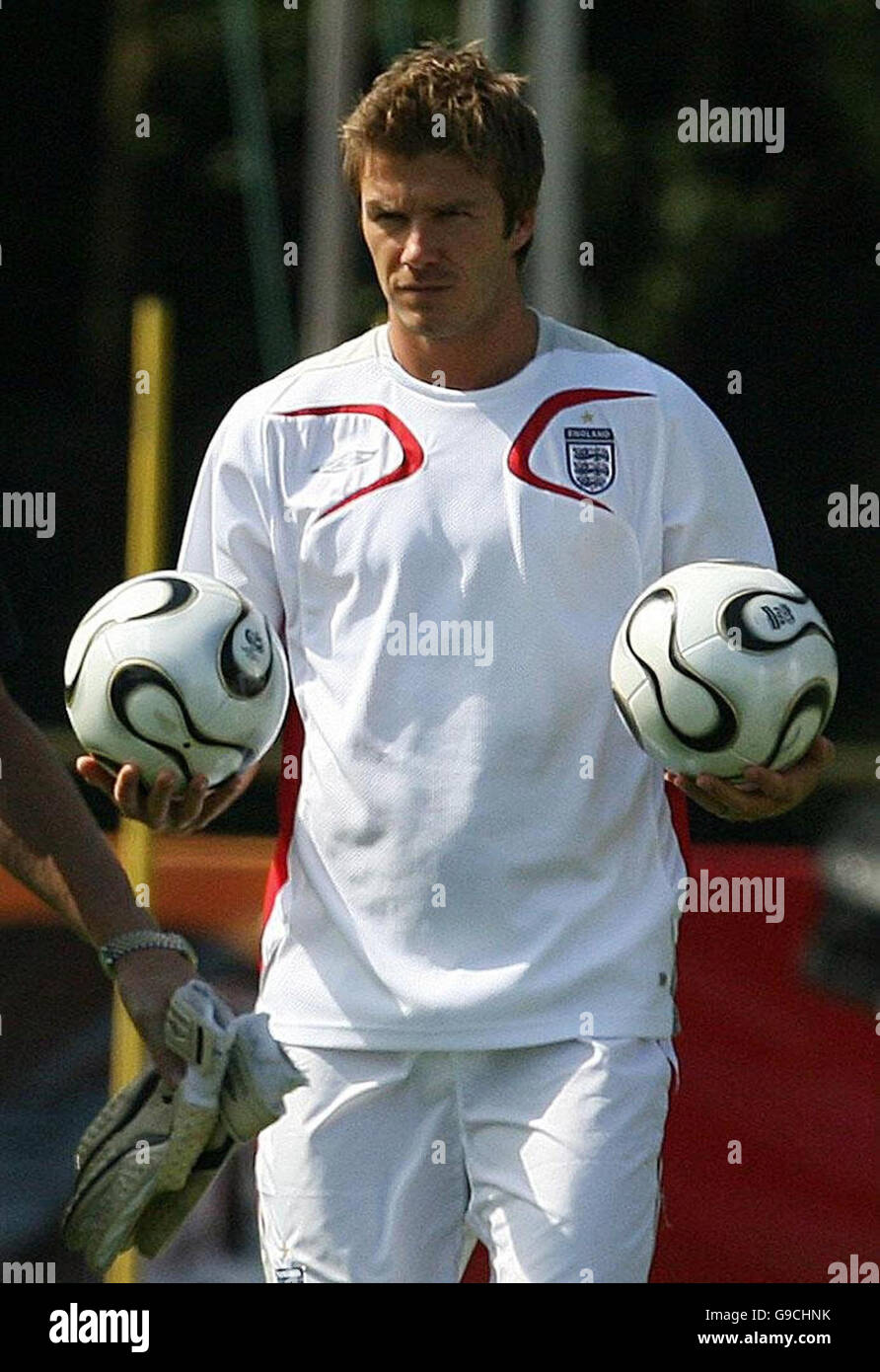 England captain david beckham during a training session at ...