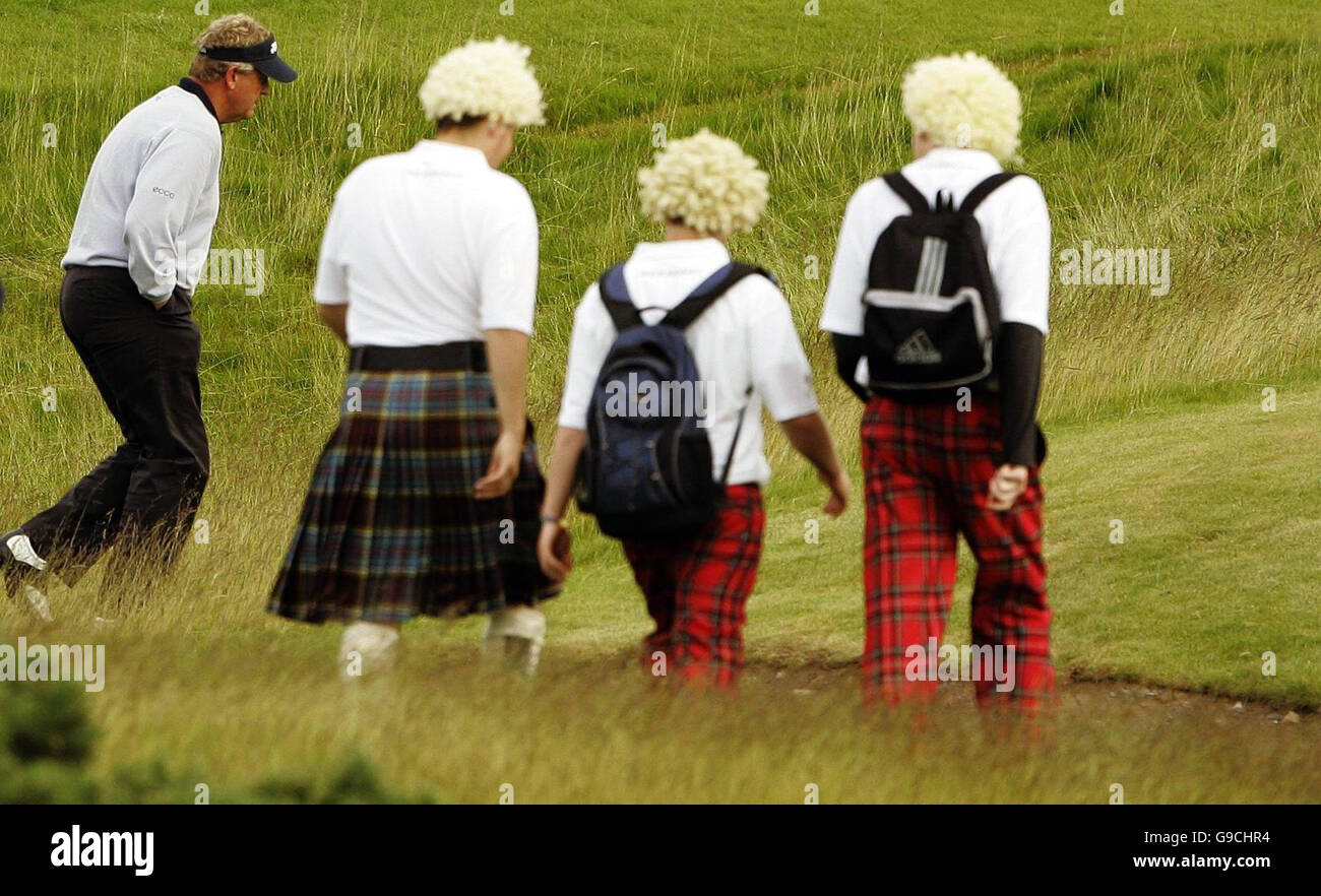 Scotland's Colin Montgomerie (left) during the second round of the ...
