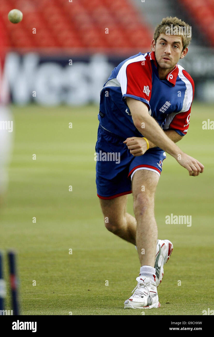 England and Durham bowler Liam Plunkett during a practice session at ...