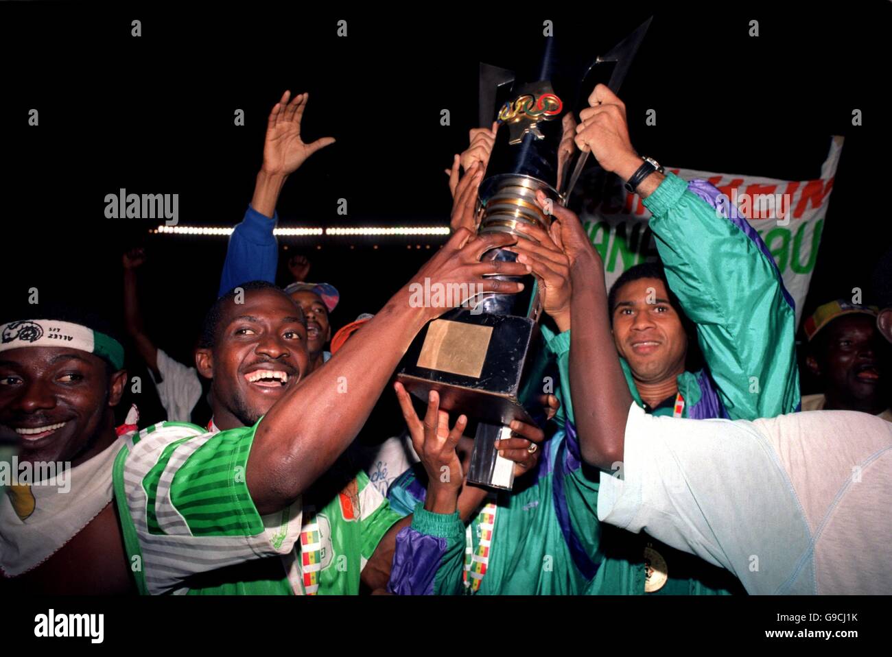 Ivory Coast celebrate with the African Nations Cup after their 11-10 ...