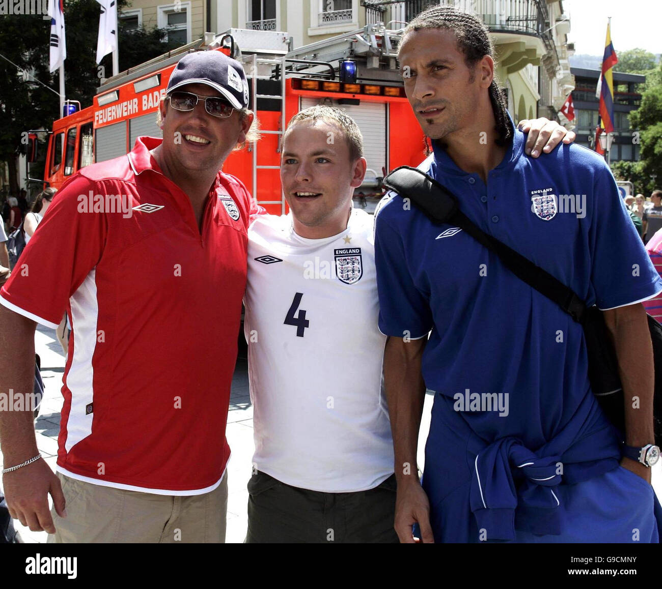 A patriotic red, white and blue line-up as England footballer Rio ...
