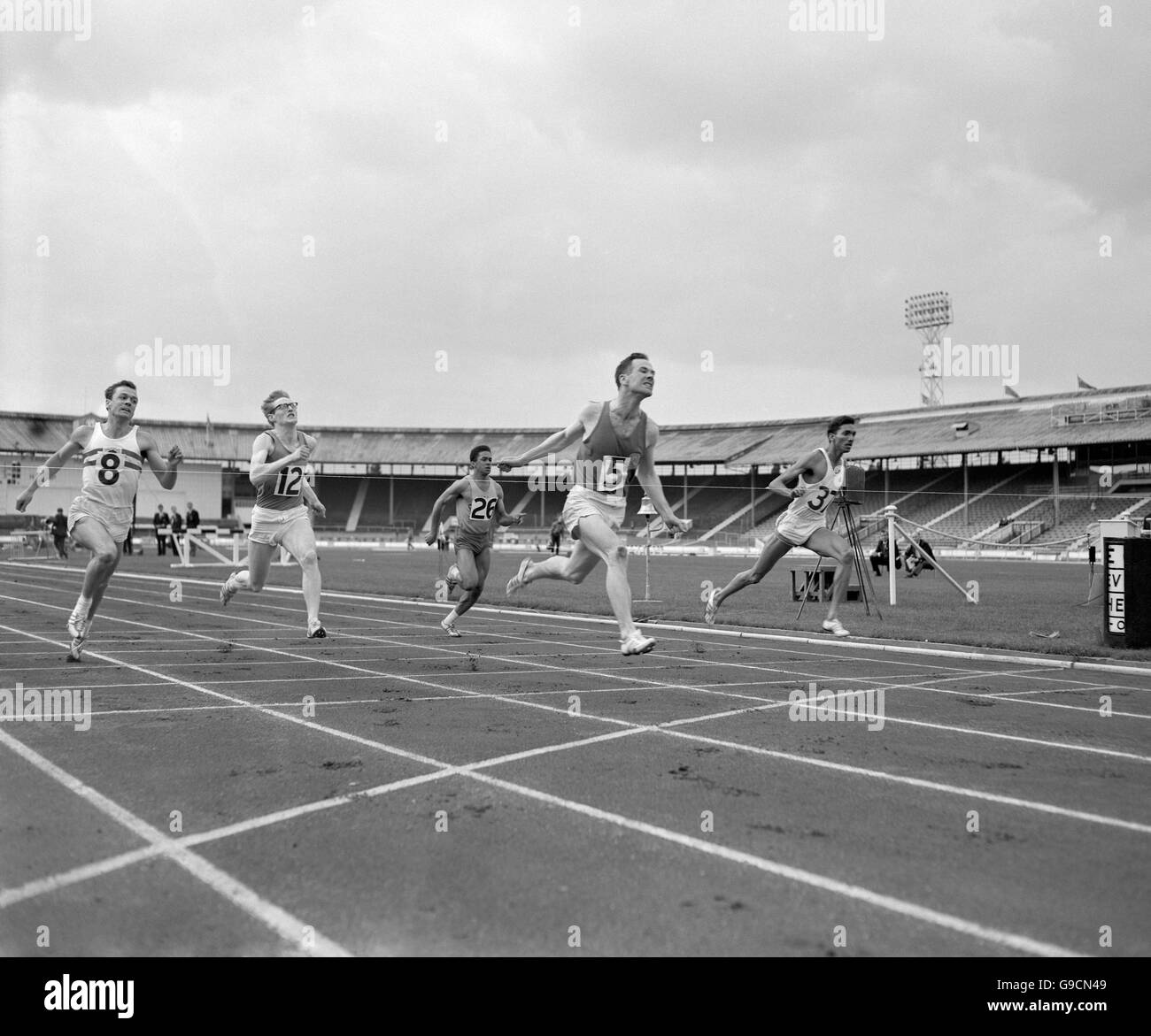Menzies Campbell (second r) wins heat six of the men's 100yds from ...