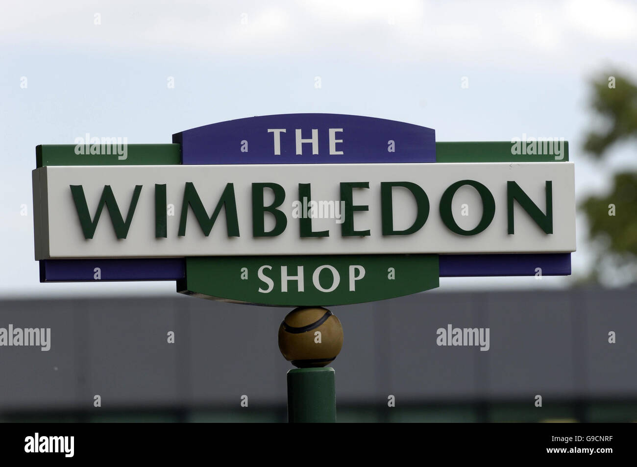 The Wimbledon shop sign at The All England Lawn Tennis Championships at ...