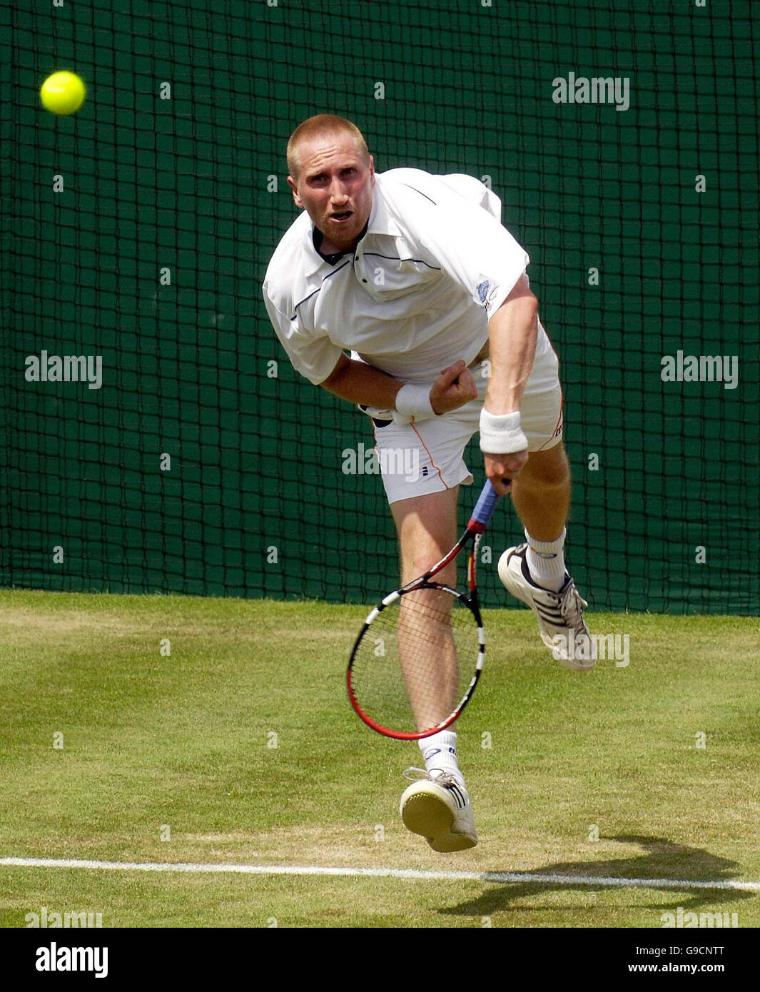 Great Britain's Martin Lee in action against Belgium's Dick Norman ...