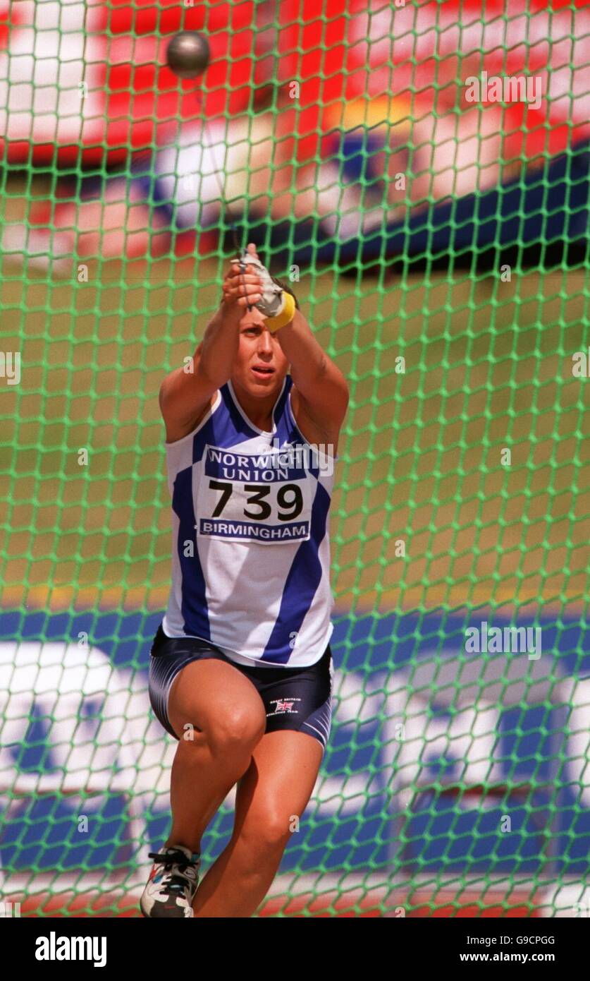Suzanne Roberts in action in the final of the women's hammer Stock ...