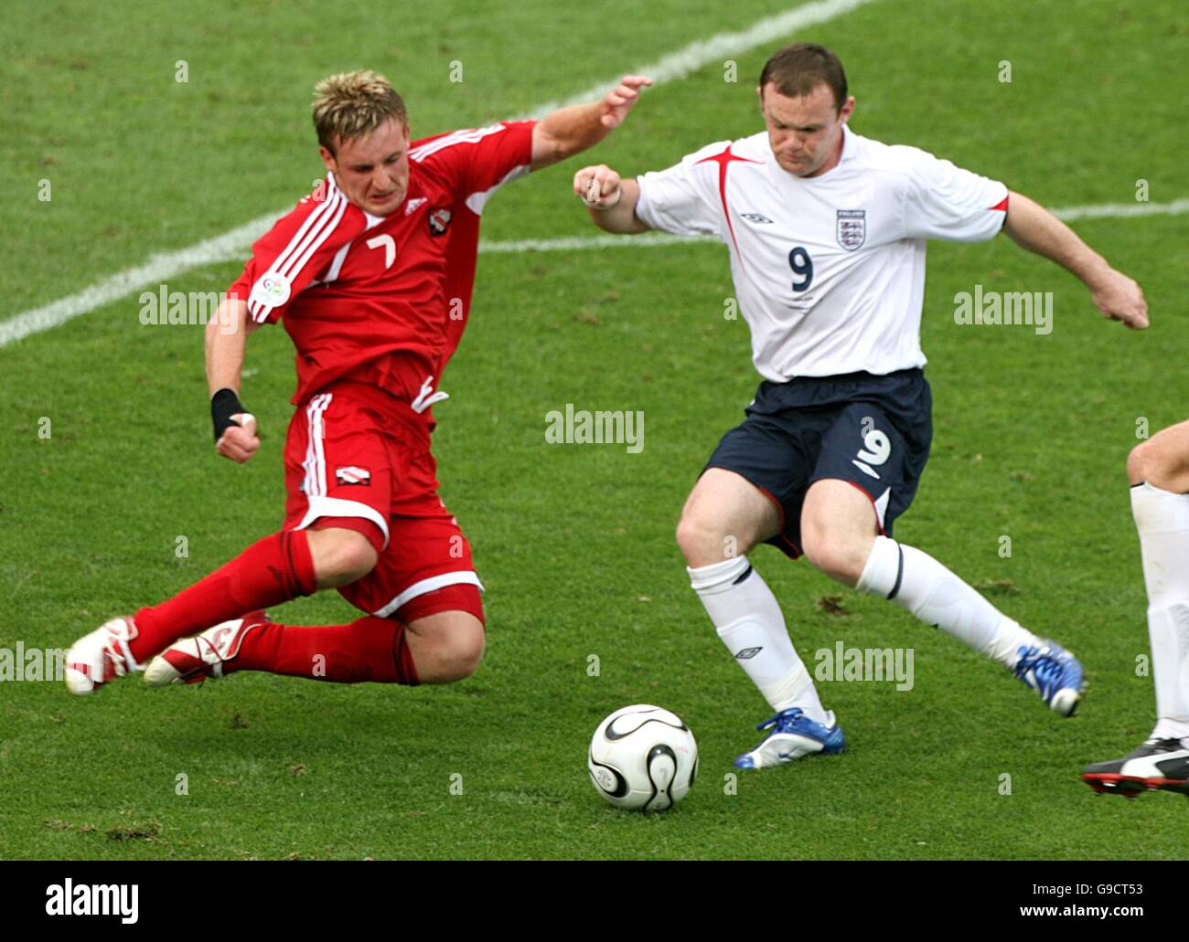 Wayne Rooney, England (r) and Christopher Birchall, Trinidad and Tobago ...