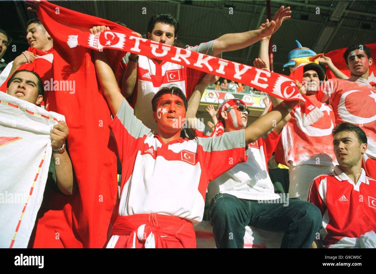Soccer - Euro 2000 - Group B - Sweden v Turkey. Turkey fans show their ...