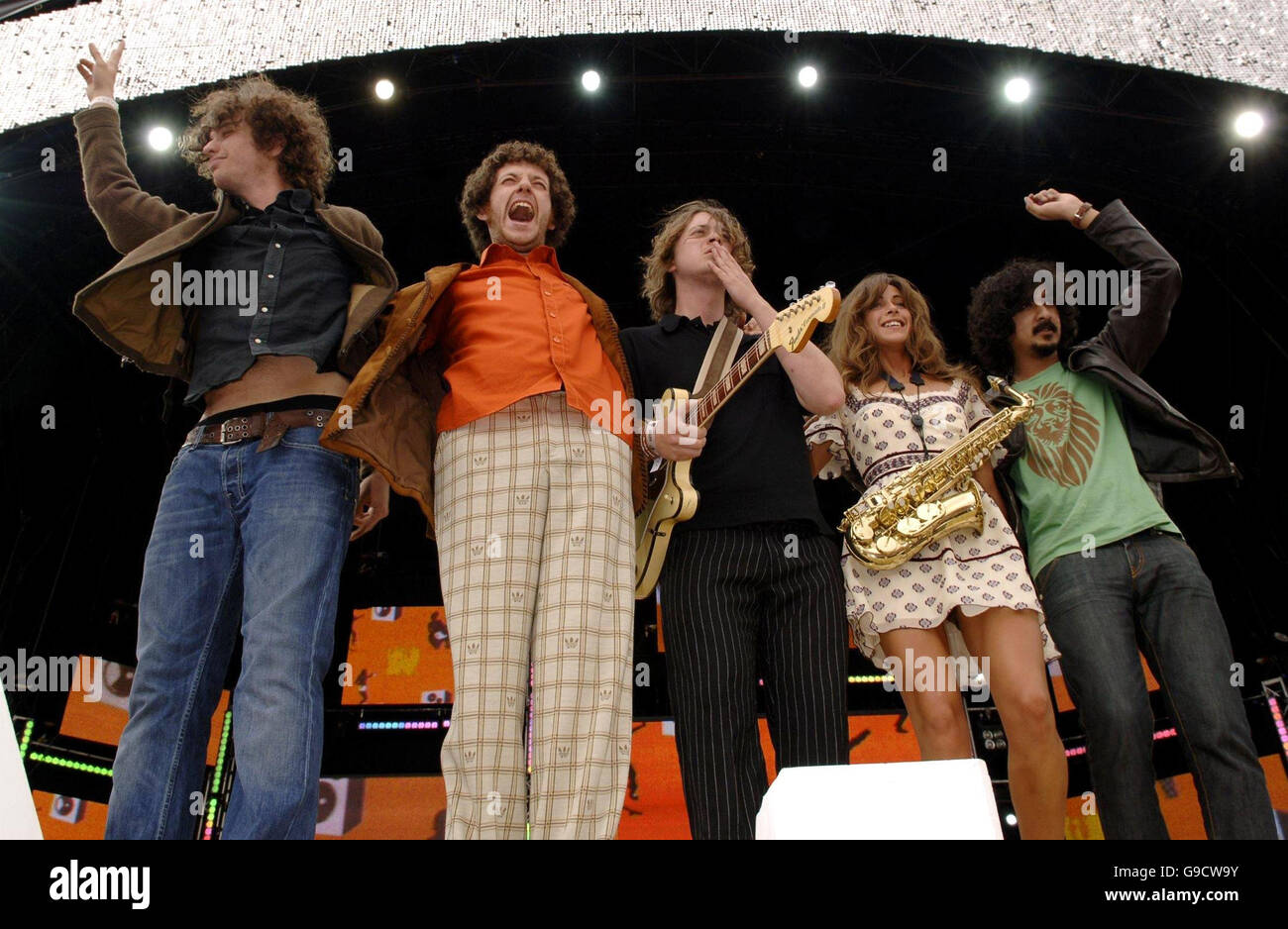 The Zutons perform at T4 On The Beach, in Weston-Super-Mare Stock Photo ...