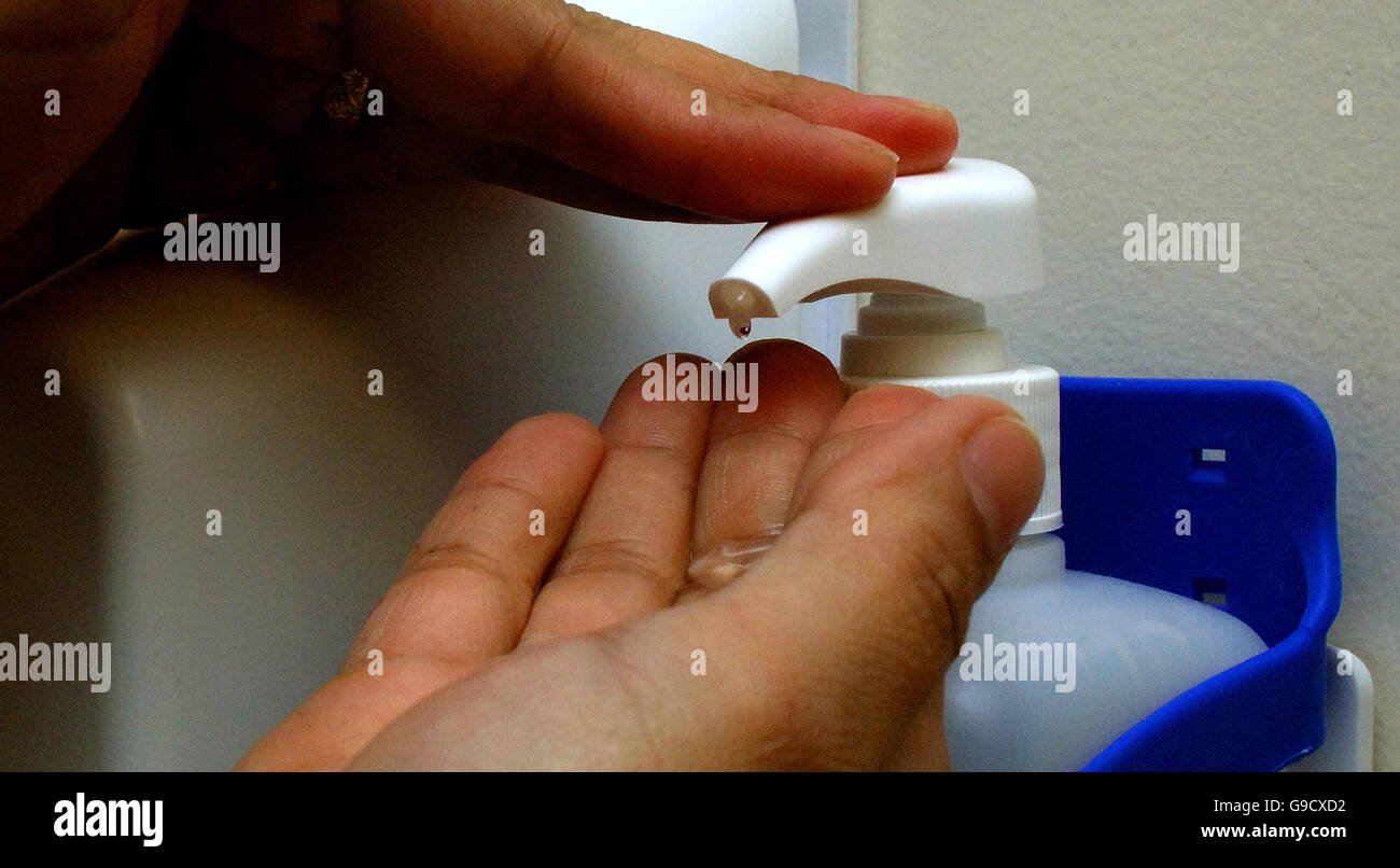 Generic stock picture nurse using antiseptic hand wash to prevent ...