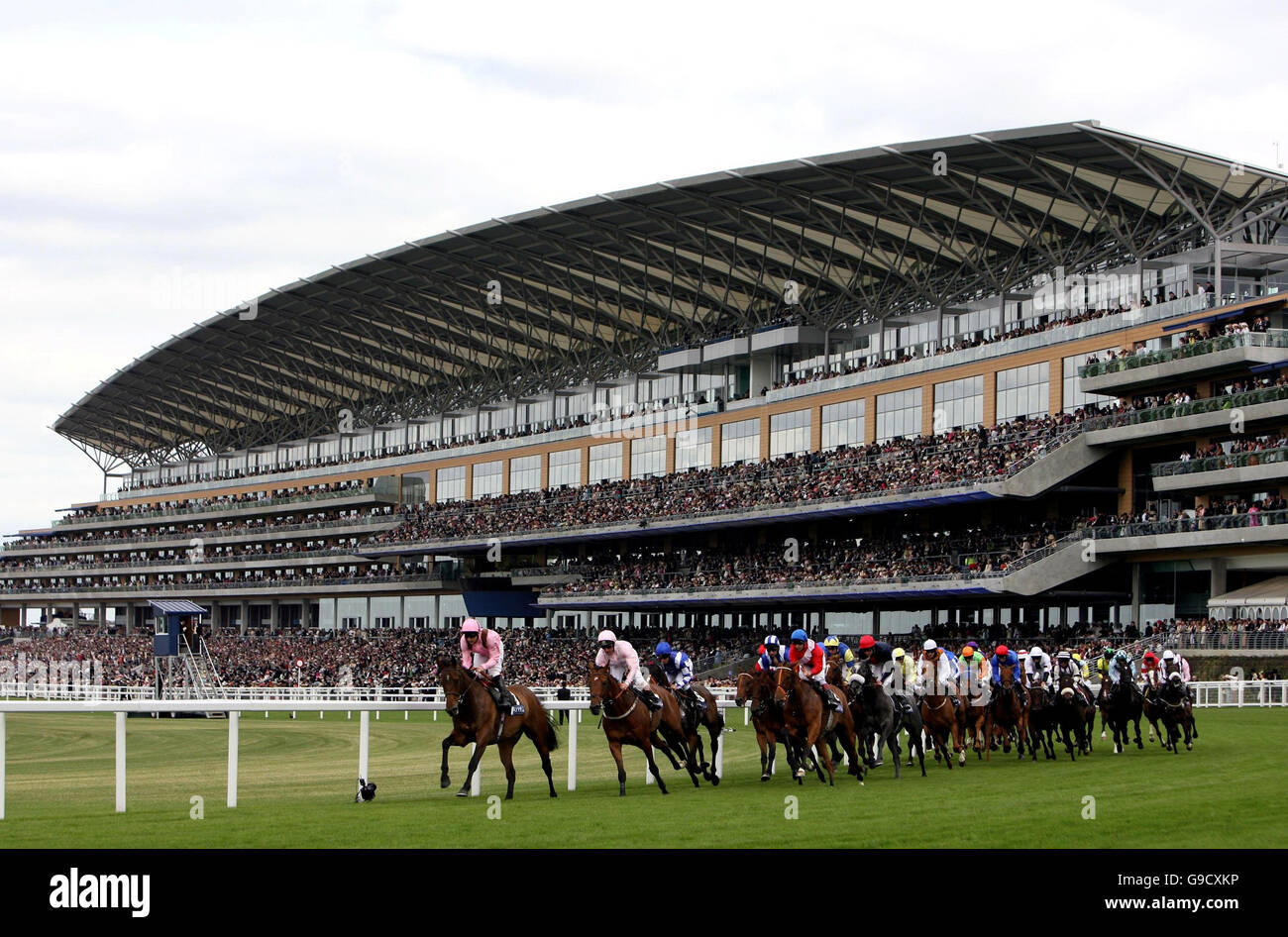 Racing - Royal Ascot. Runners in the Ascot Stakes go past the new ...