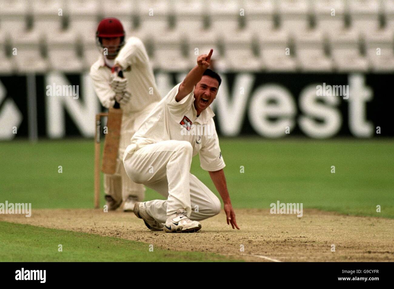 Yorkshires gavin hamilton claims the wicket of northamptonshires mal ...