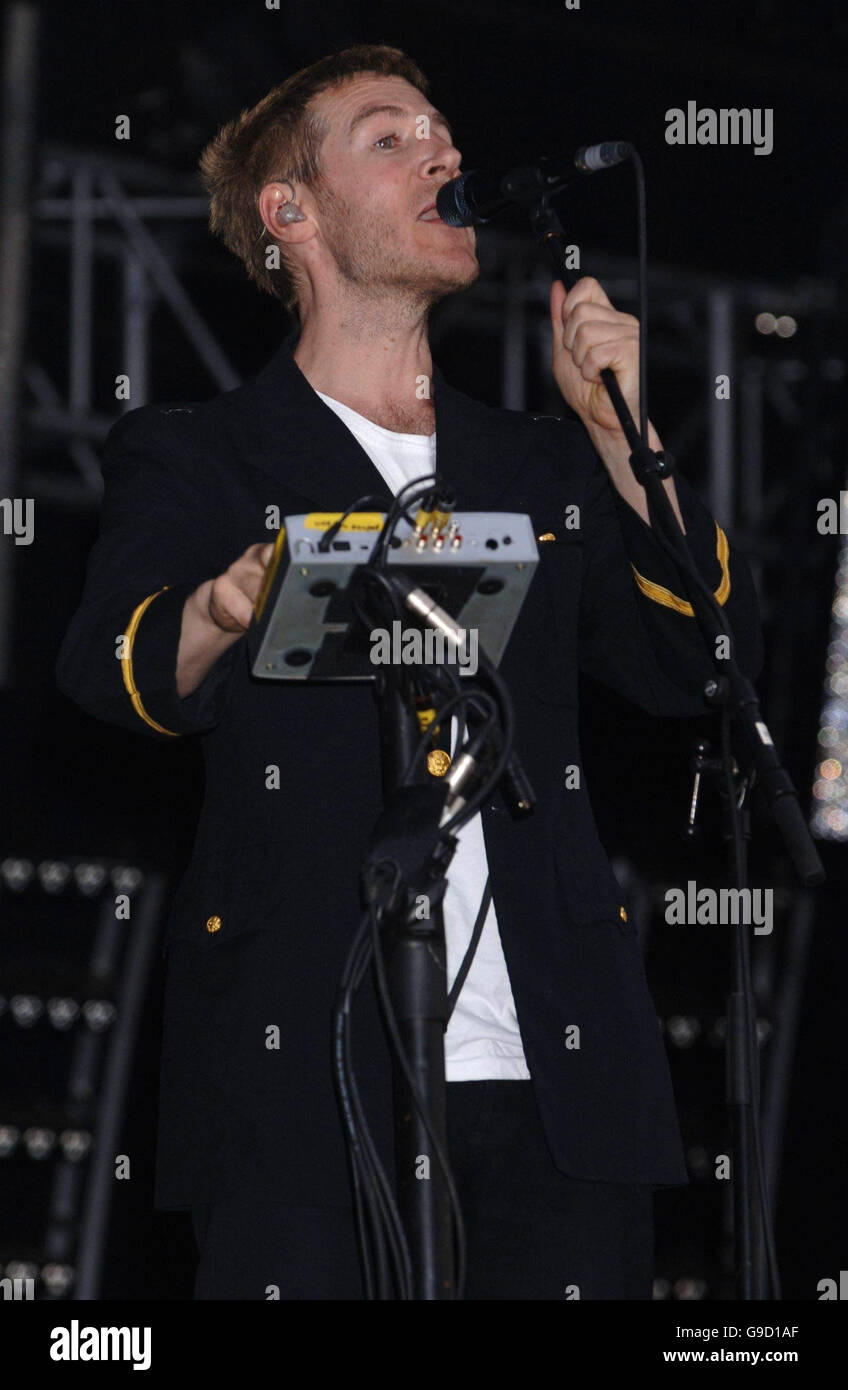 Robert Del Naja of Massive attack performs on stage during the O2 ...