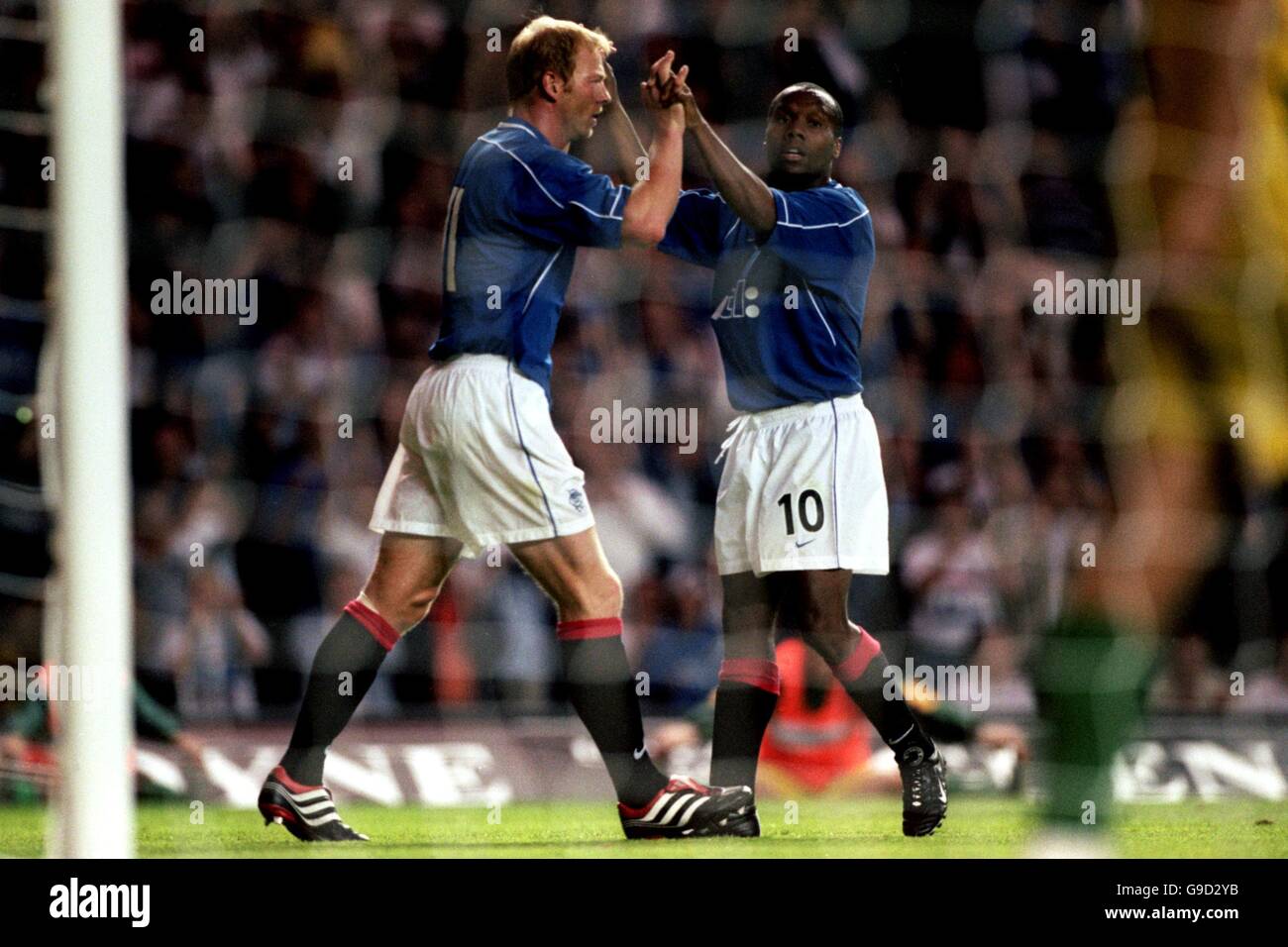 Jorg albertz celebrates after scoring rangers second hi-res stock ...