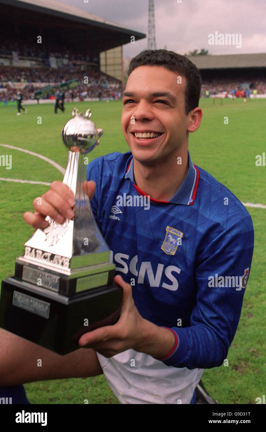 Jason dozzell celebrates division two trophy hi-res stock photography ...