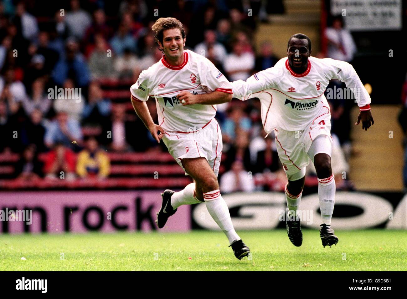 Stern john of nottingham forest celebrates scoring the first goal hi ...