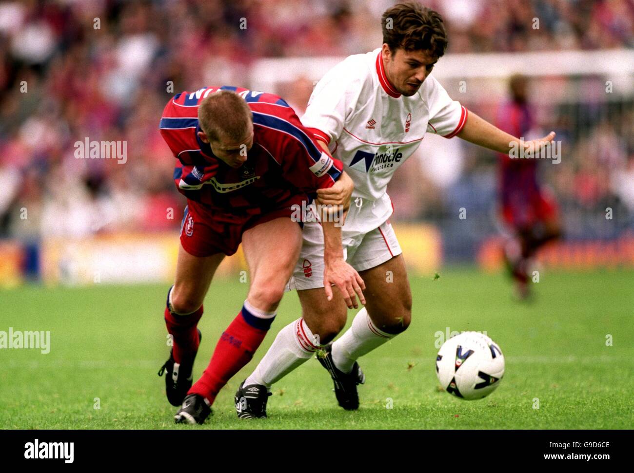(L-R) Crystal Palace's Dean Austin and Nottingham Forest's Robbie Blake ...