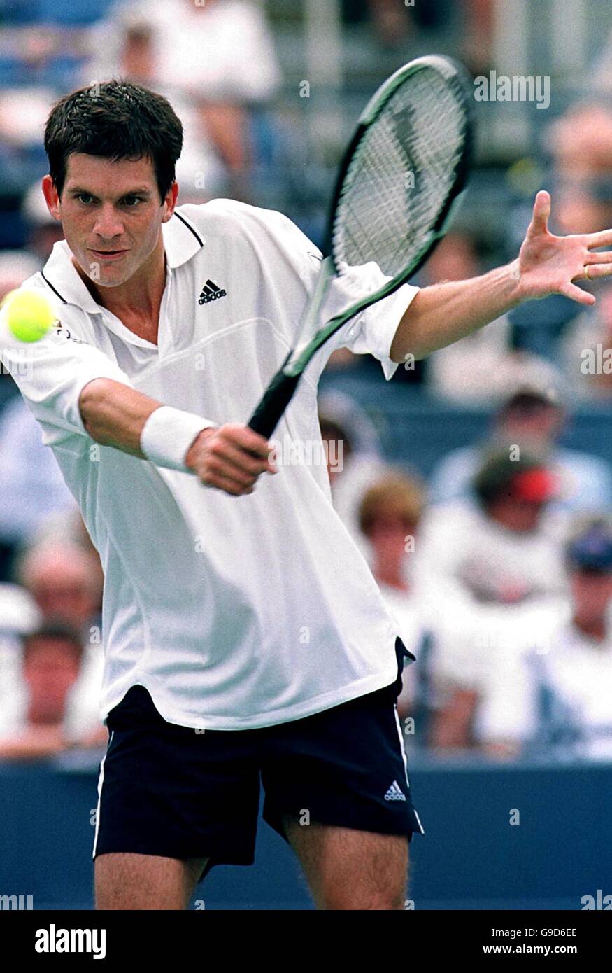 Tennis - US Open - First Round. Tim Henman in action against Fernando ...