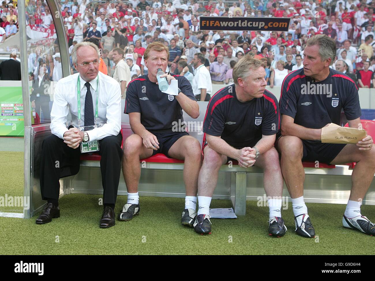 (L - R) England coach Sven Goran Eriksson, assistant Steve McClaren ...