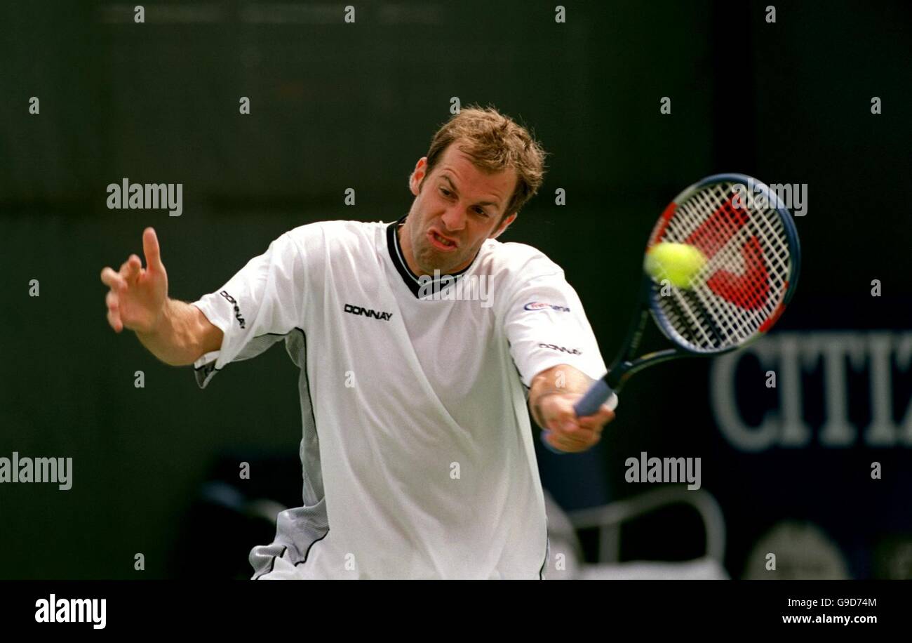 Tennis - US Open - First Round. Greg Rusedski in action against Magnus ...