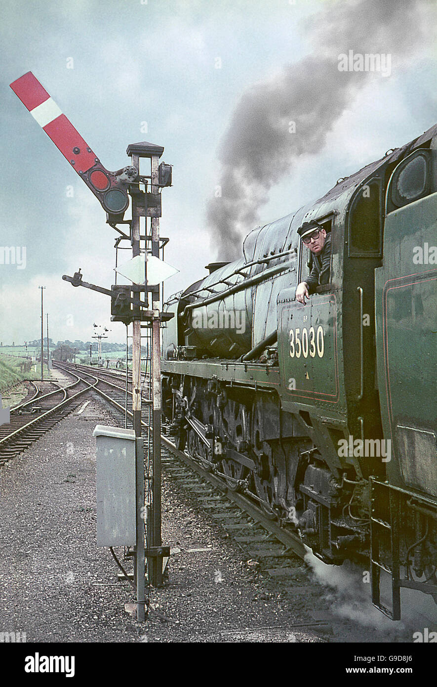 Merchant Navy Class No. 35030 Elder Dempster Lines prepares to depart ...