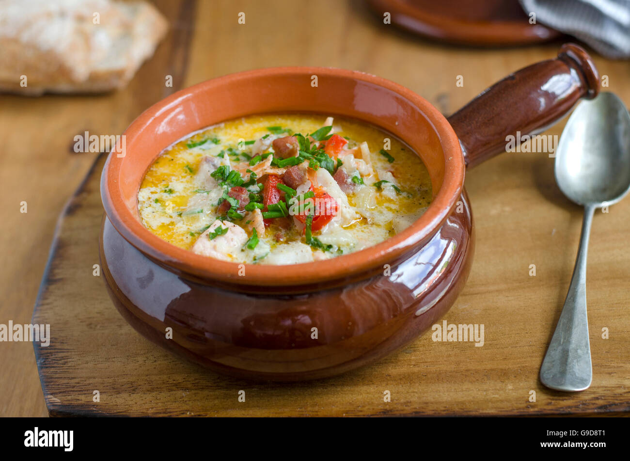 Ballycotton fish chowder Stock Photo - Alamy