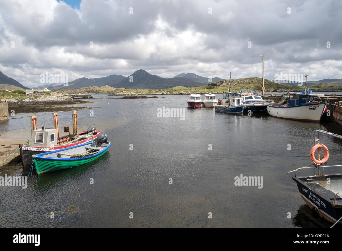 Moored fishing boats, Connemara, Ireland Stock Photo - Alamy