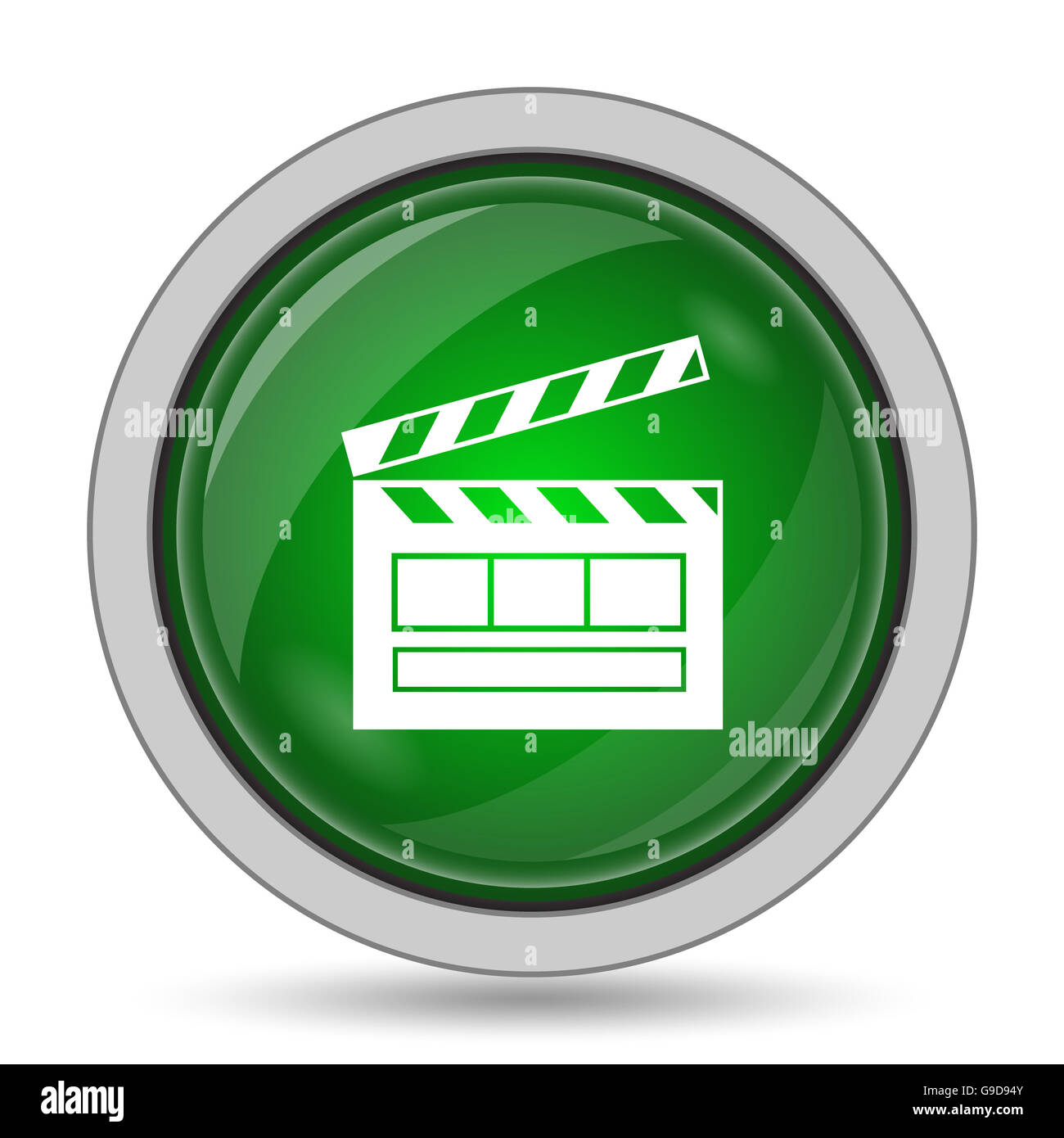 Movie icon. Internet button on white background Stock Photo - Alamy