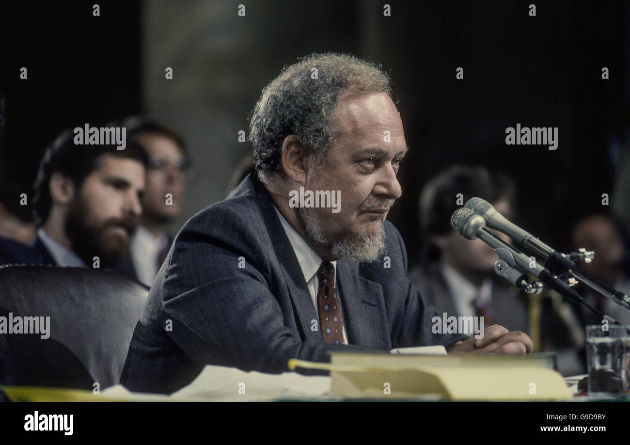 Nominee Judge Robert Bork testifies for a second day at the Senate ...