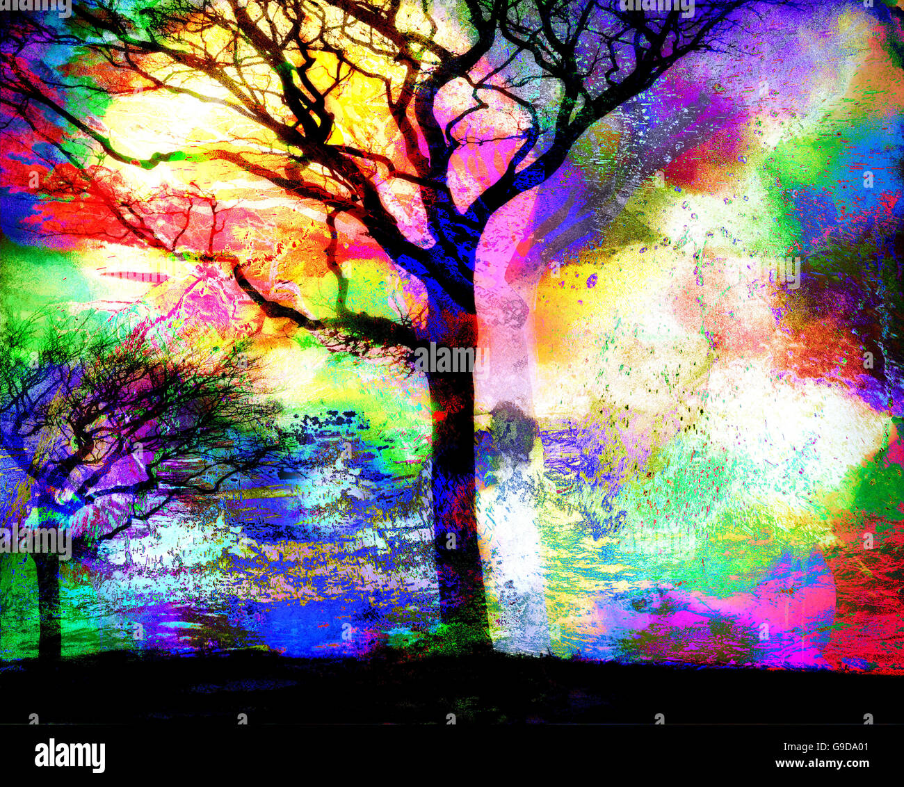 DIGITAL ART: Treesome Stock Photo - Alamy