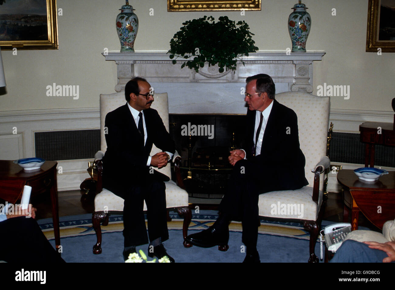 President George H.W. Bush carries hs dog Ranger to Marine One for a ...