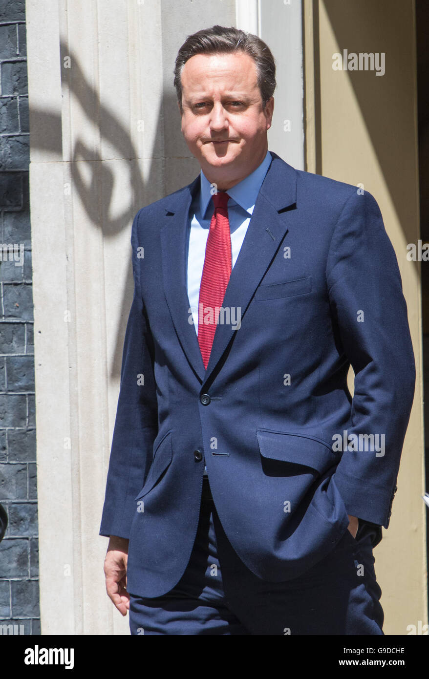 Prime Minister David Cameron leaves 10 Downing Street in London moments ...